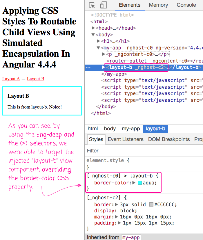 Applying CSS Styles To Routable Child Views Using Simulated ...