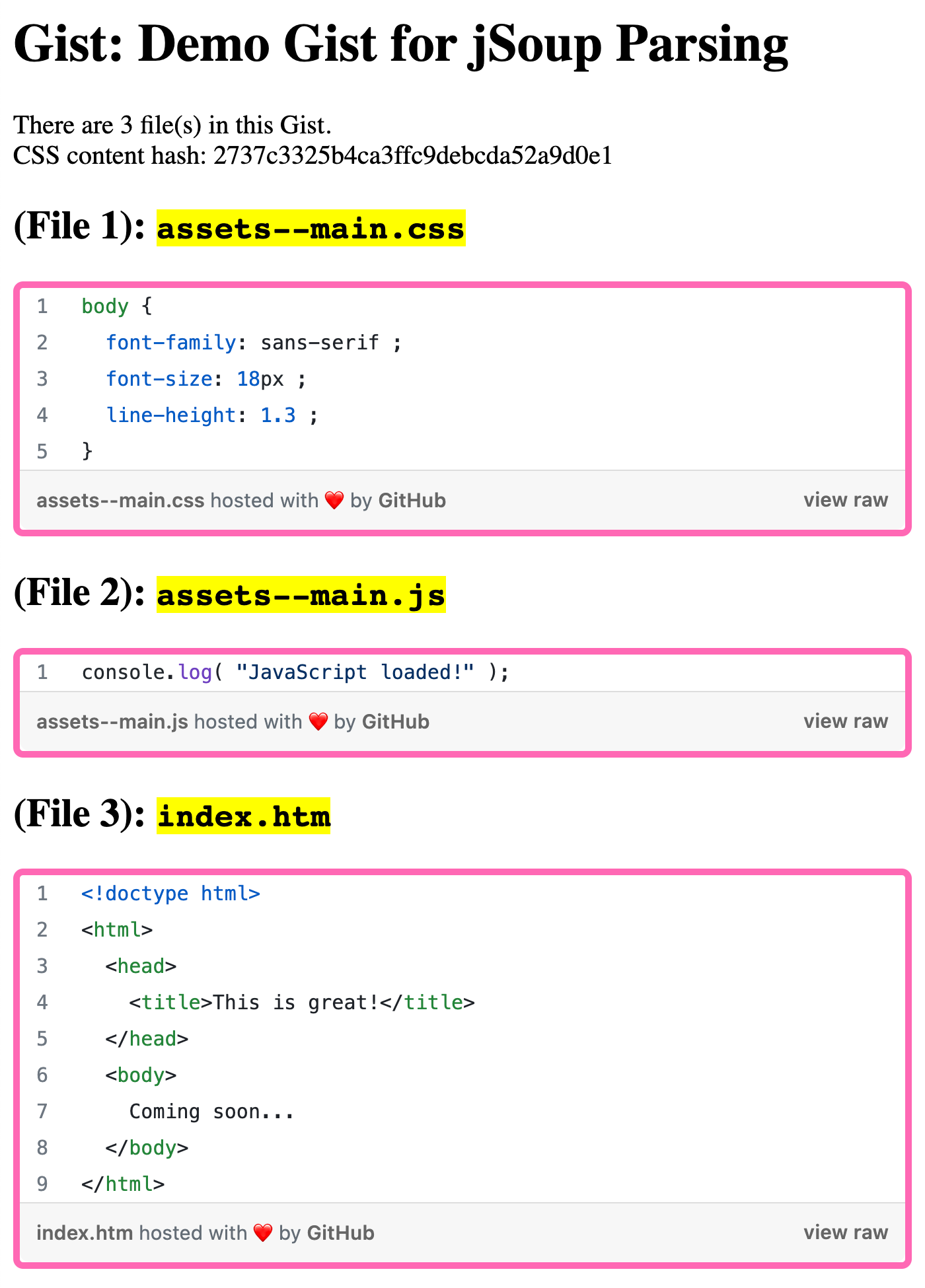 Parsing GitHub Gist Embeds Into A Normalized Data Structure Using jSoup ... Parsing GitHub Gist Embeds Into A Normalized Data Structure Using jSoup ...